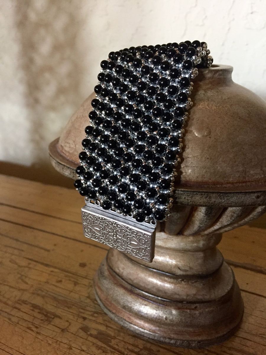 Black Onyx and Silver Cuff Bracelet – Carol Kahn Designs